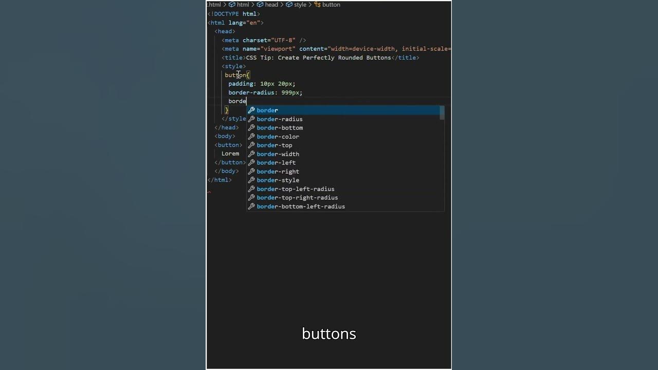 Re Create Perfectly Rounded Buttons #reactjs #nextjs #html #css #gtg #coding #programming # ...
