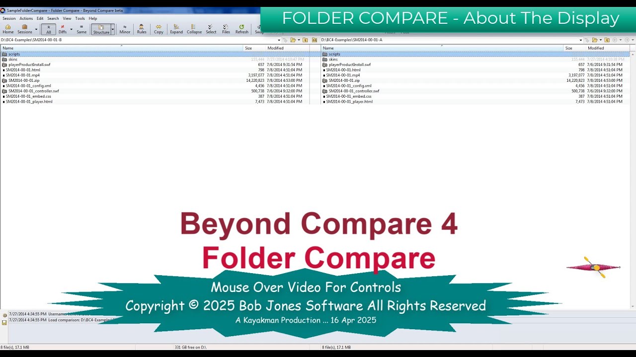 Beyond Compare 4 03 Folder Compare Kayakman - YouTube