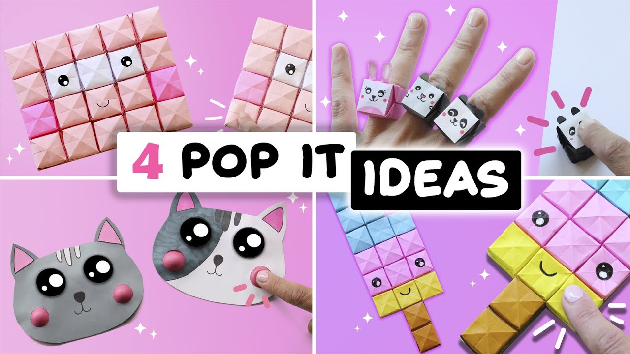 Fidget toys, 4 pop it ideas - YouTube