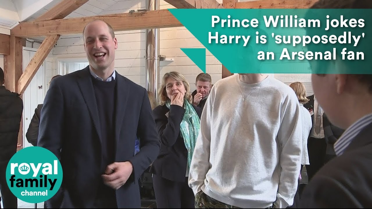 Prince William jokes Harry is 'supposedly' an Arsenal fan - YouTube