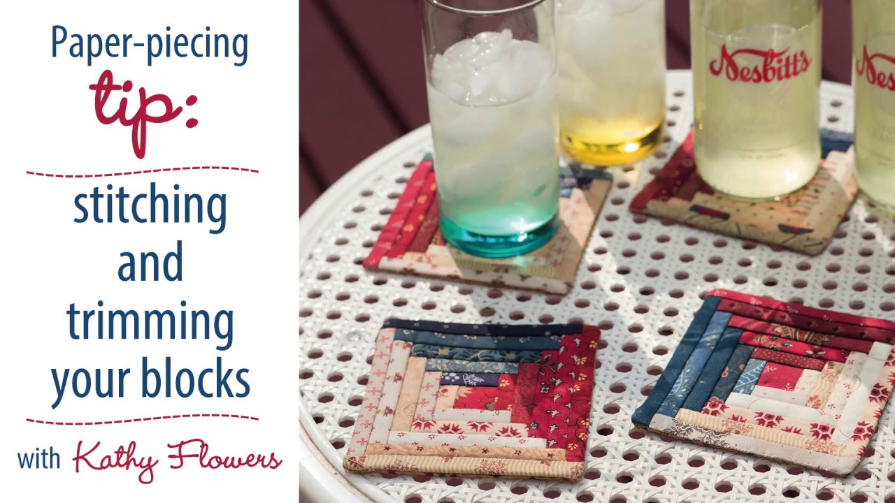 Paper-piecing tip: stitching and trimming your blocks - YouTube