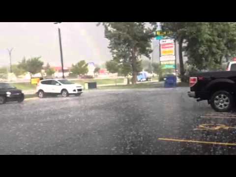 Hail rain red deer - YouTube