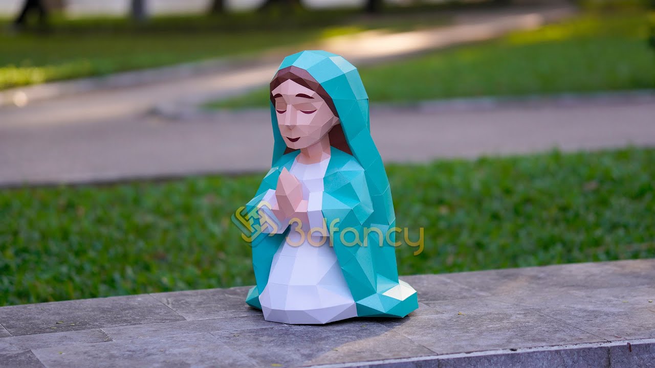 DIY Virgin Mary Nativity Papercraft – Cricut SVG 3D Assembly Tutorial ...
