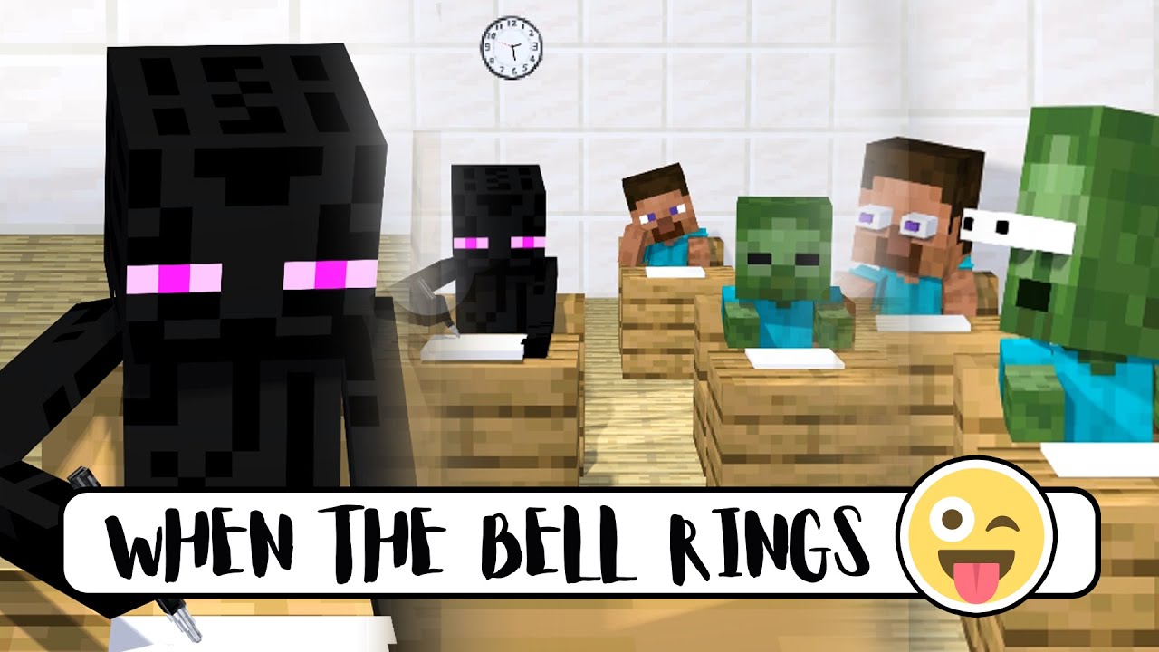 👻 Minecraft Animation｜🔔When the class bell rings....Rushing back home!🚀 ...