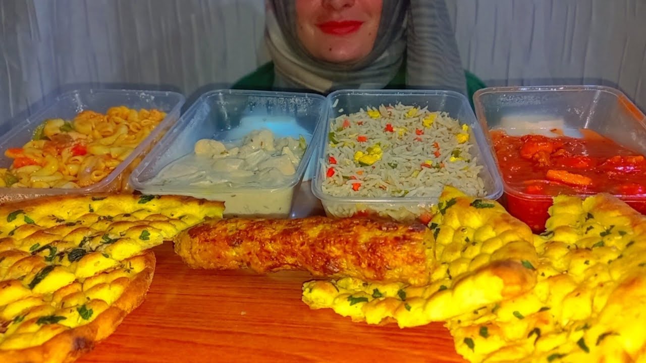 Eating Egg Fried Rice with chicken manchorian, White Handi With Roghni ...