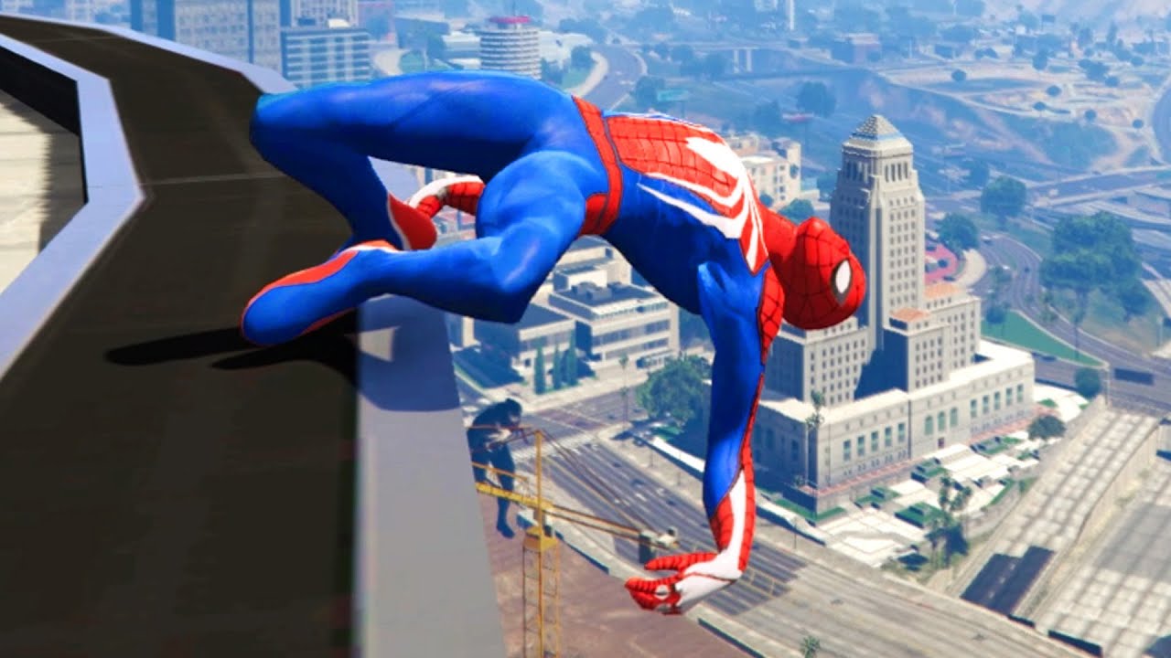 GTA V Spider Man Falling off Highest Buildings & Ragdoll Fails - YouTube