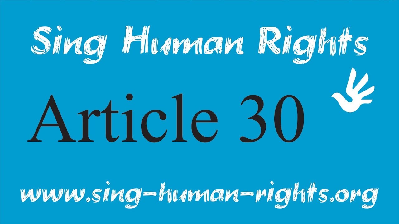 Article 30 - Sing Human Rights - YouTube