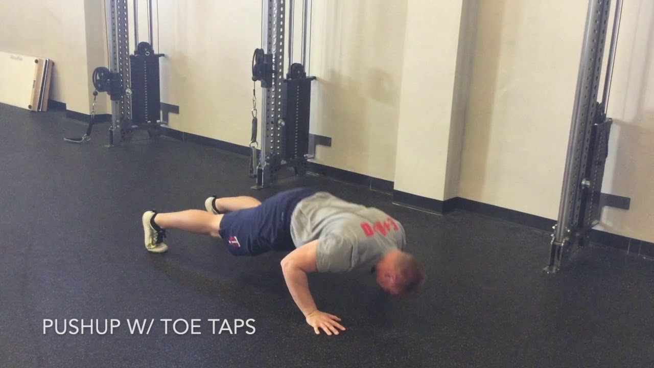 PUSHUP W/ TOE TAPS - YouTube