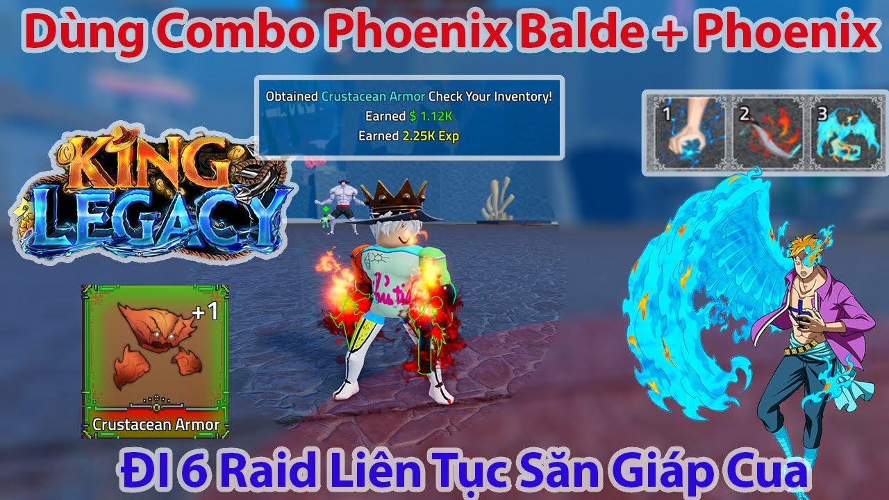 King Legacy - Dùng Combo Phoenix Balde + Phoenix ĐI 6 Raid Liên Tục Săn ...