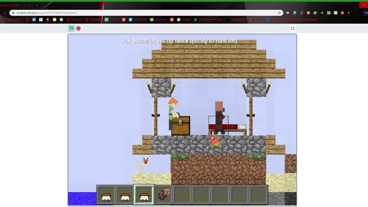 Amazing minecraft game! Paper Minecraft 2D on Scratch! ProNoob and Ev ...