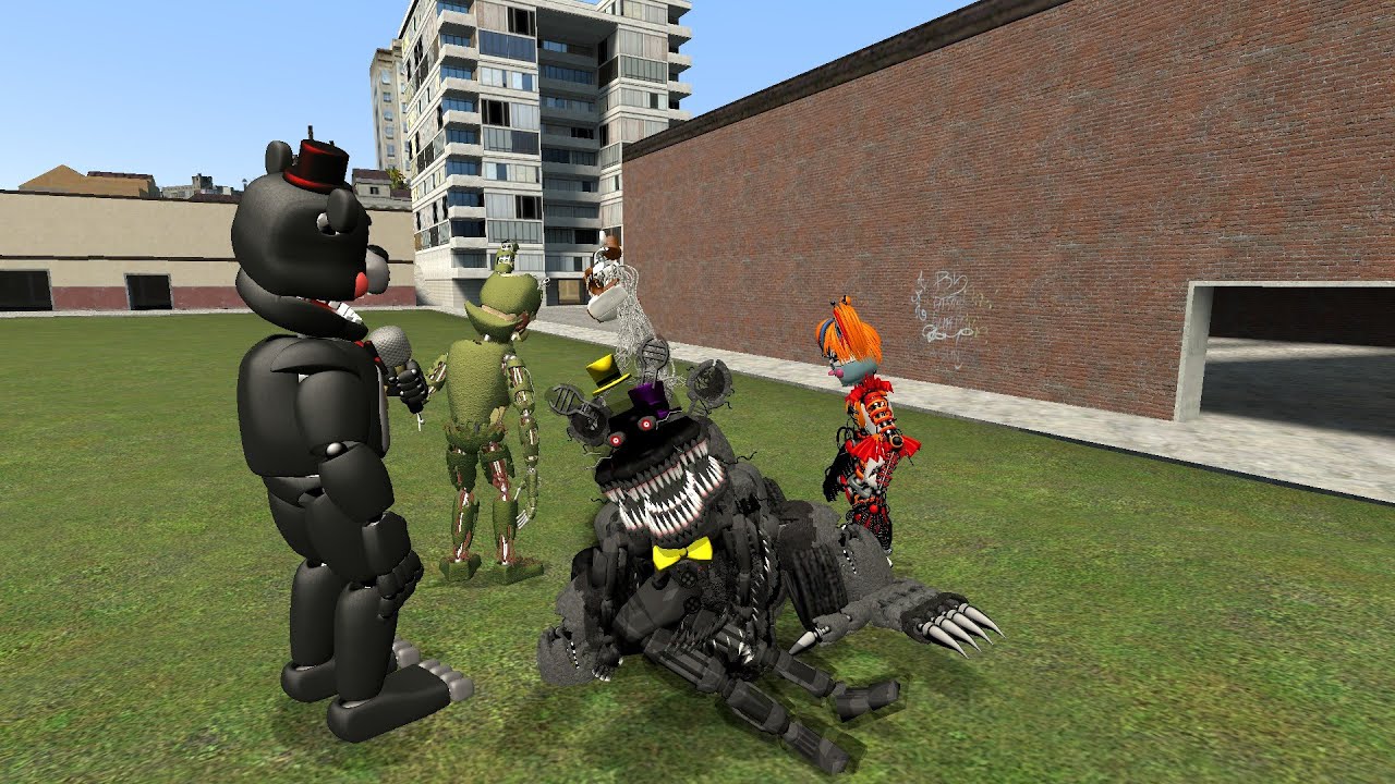 fnaf gmod running from fnaf npcs as nightmare from fnaf 4 - YouTube