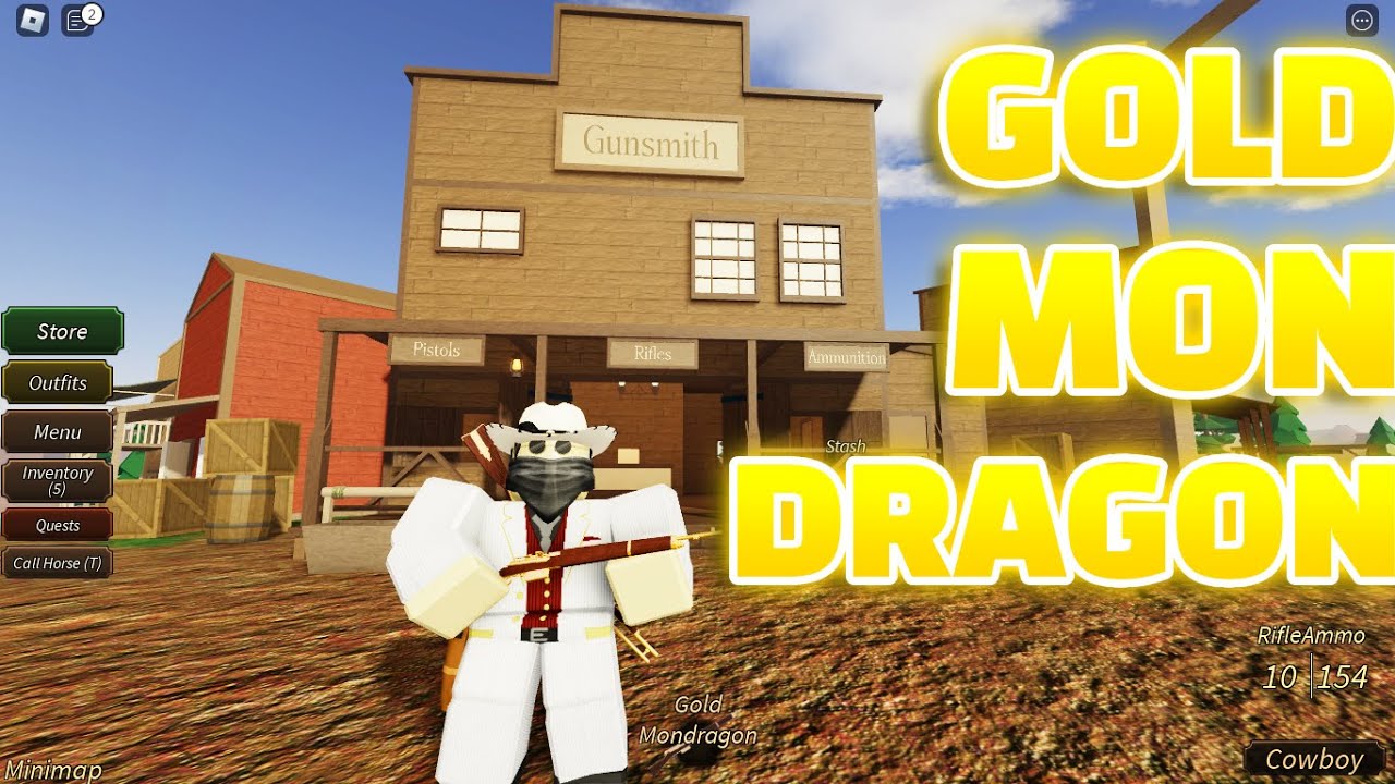 Buying The 50K Golden MonDragon Rifle In Roblox (Westbound) - YouTube