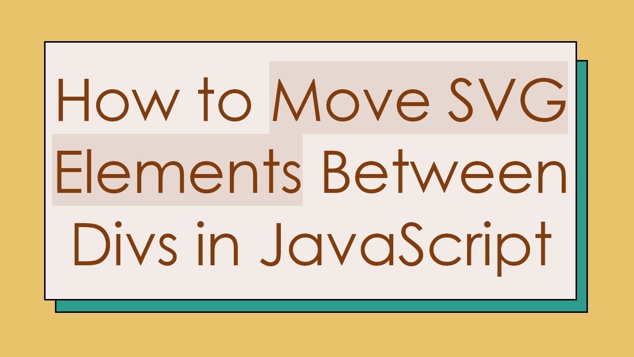 How to Move SVG Elements Between Divs in JavaScript - YouTube