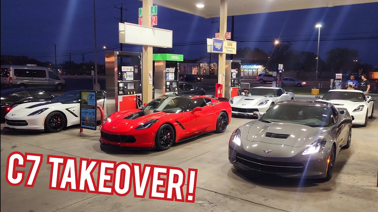 GOING TO A NIGHT CAR MEET WITH THE CORVETTE SQUAD! - YouTube