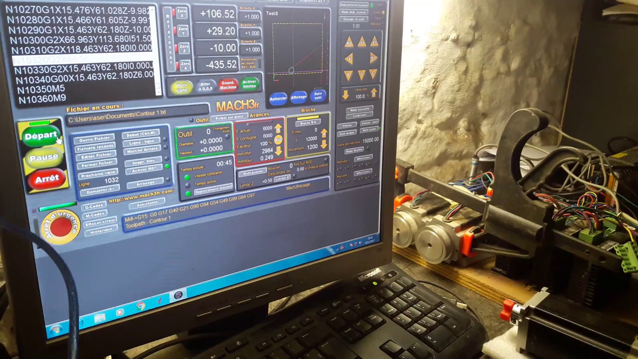 usb carte mach3 Rnr motion test motor - YouTube