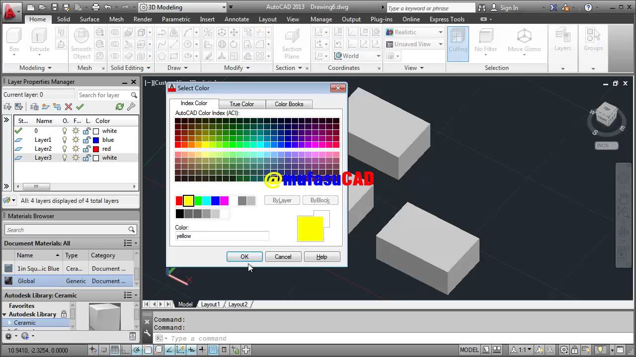 AutoCAD Tips Apply Material by Layer - YouTube