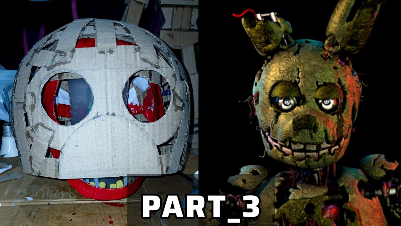 "How to Make a Realistic Springtrap Mask with Cardboard | DIY FNAF ...