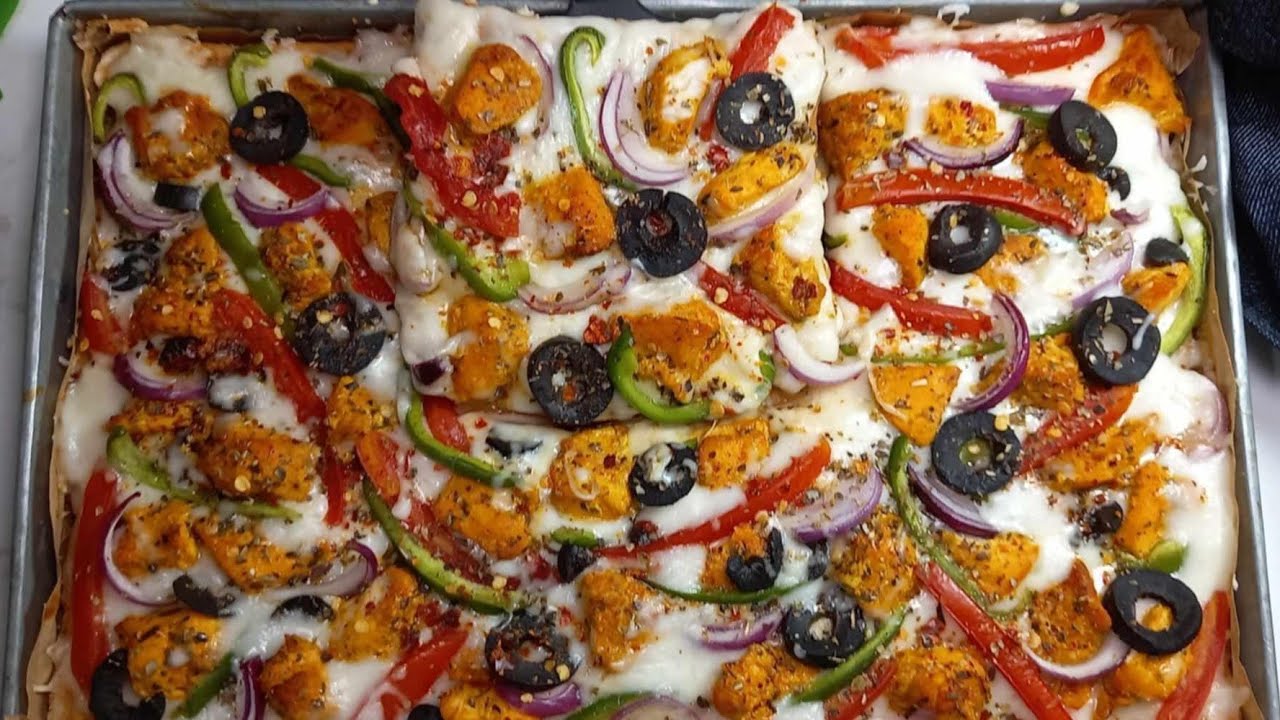 How to make PIZZA without Pizza Dough || Chicken Fajita Pizza Recipe ...