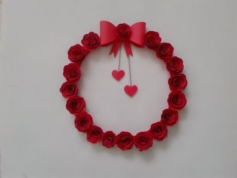 Kağıttan Kolay Kapı Süsü Yapımı / DIY Valentine's Day Decoration