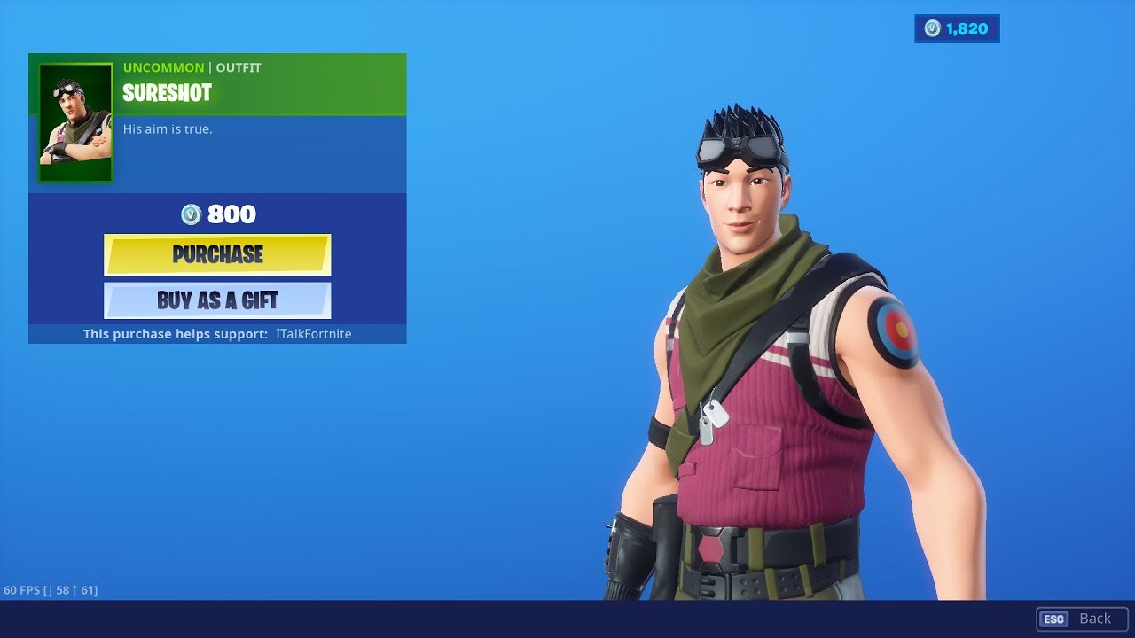 New Sureshot Skin! (Fortnite Battle Royale) (Item Shop 9/25/19) - YouTube