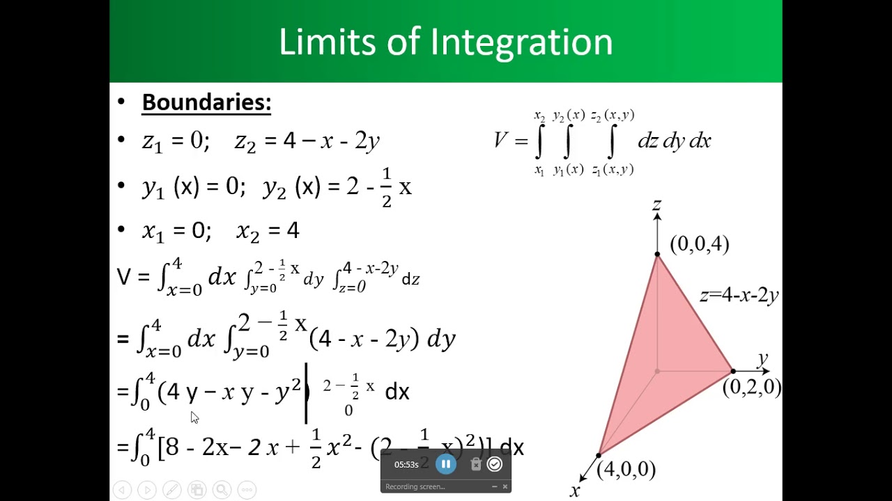 DR Emanuel' Lecture 17 Limits of Integration - YouTube