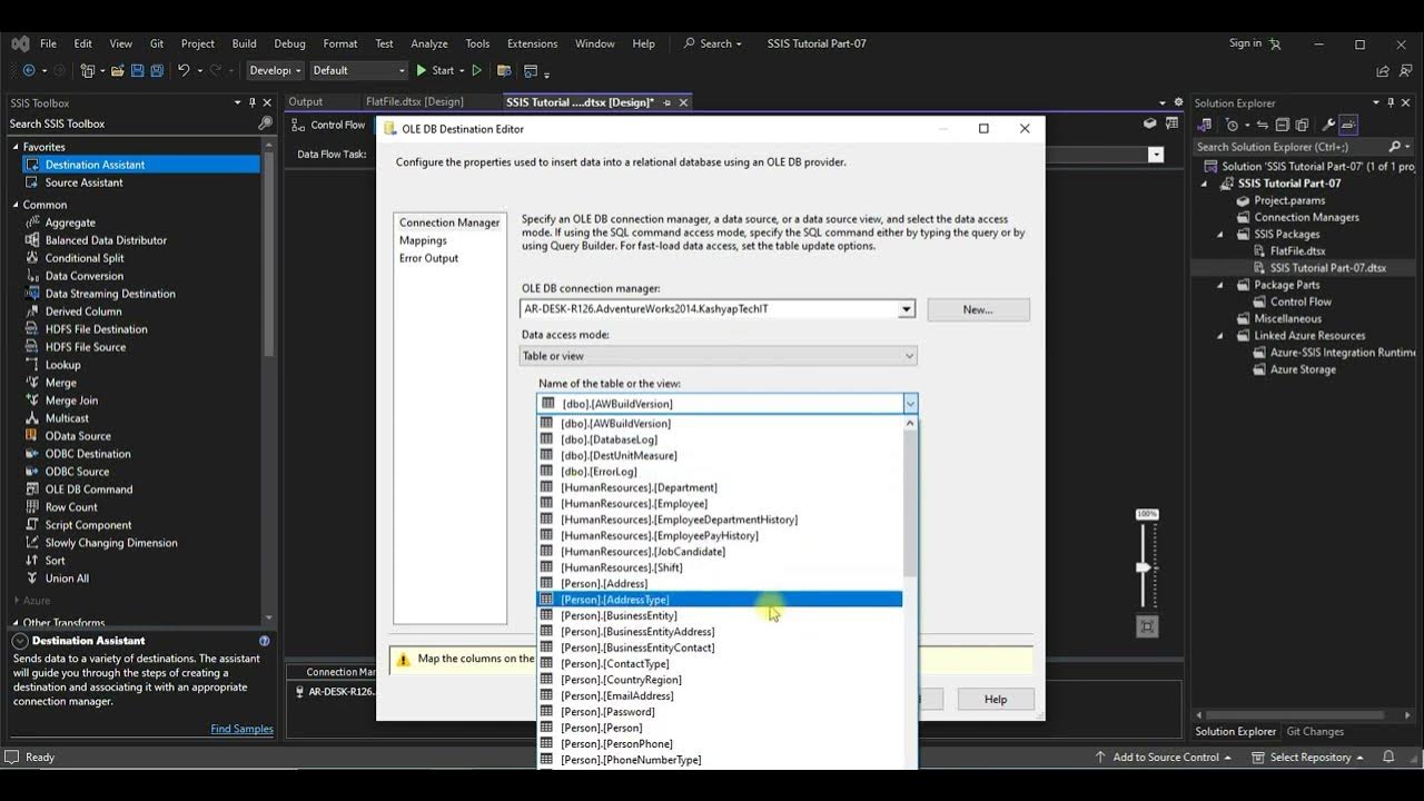 How to Configure OLE DB Destination in SSIS | SSIS Tutorial Part - 08 - YouTube
