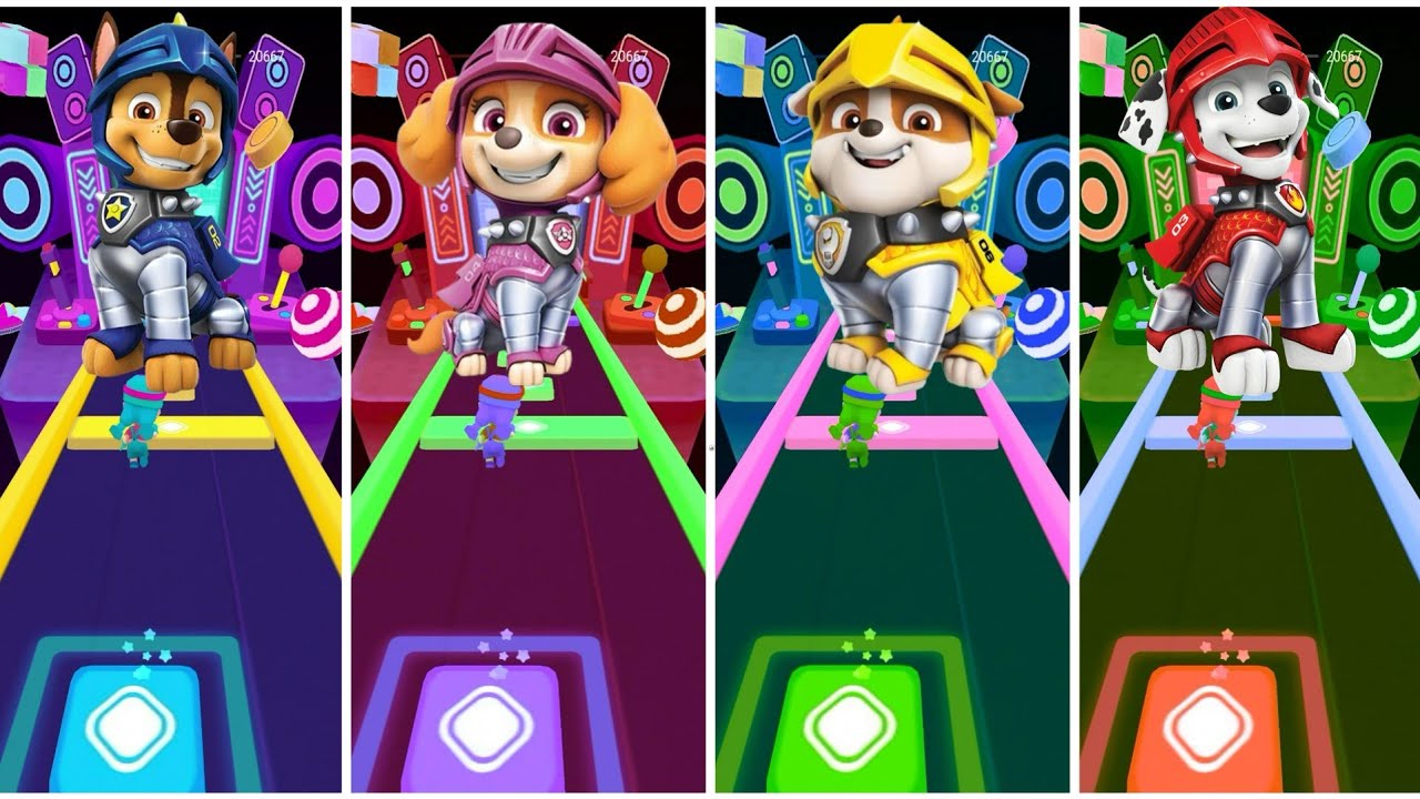 PAW Patrol: Chase, Skye, Rubble, Marshall in Color Dancing Hop | Episode 258 - YouTube