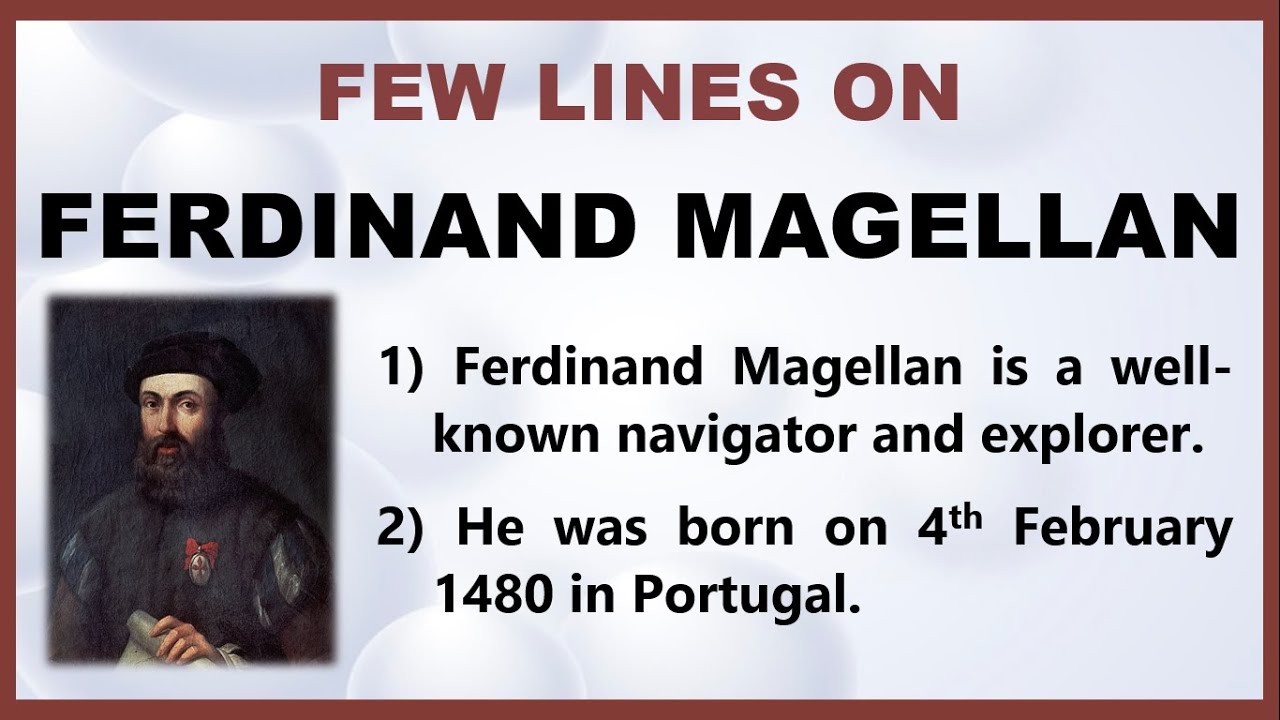 Few Lines on Ferdinand Magellan in English | 10 Lines on Ferdinand ...