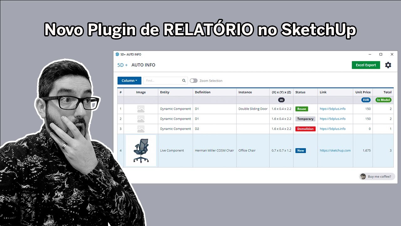 Novo Plugin de Relatório para SketchUp - YouTube