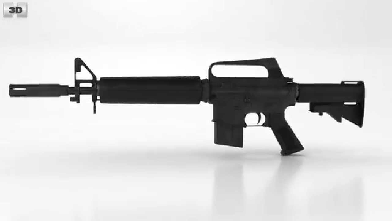 CAR-15 Commando by 3D model store Humster3D.com - YouTube