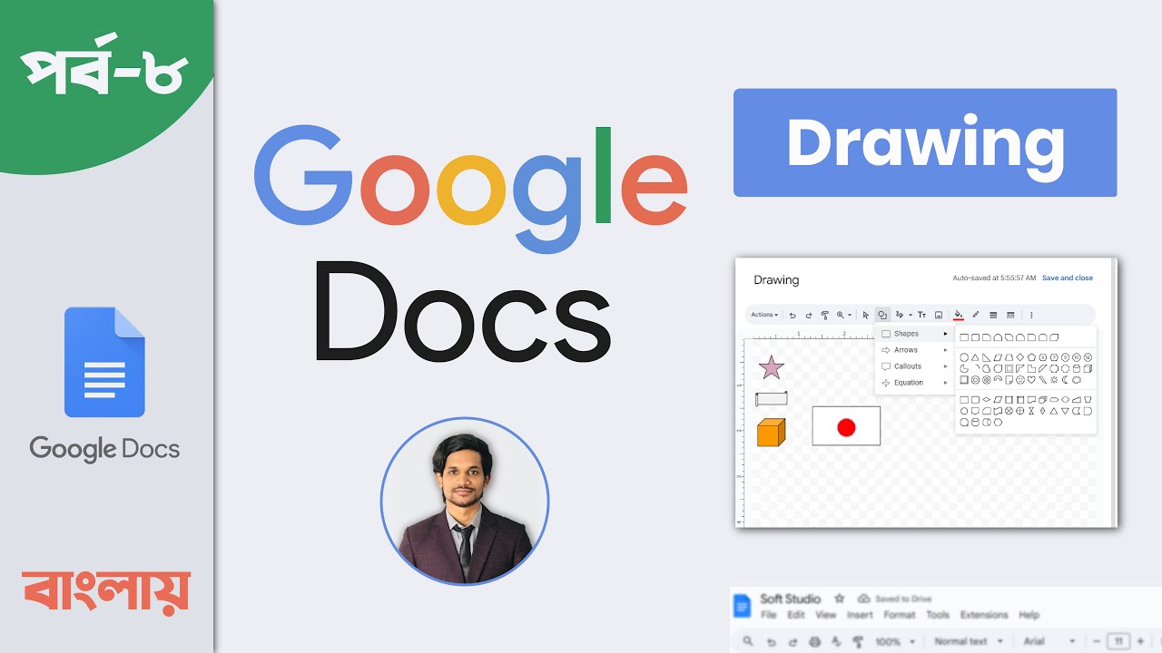 How to Drawing in Google Docs (Part-8) | Custom Shape & Design Easy ...