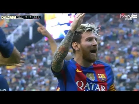 Lionel Messi Winning Penalty Goal Valencia vs Barcelona 2 3   La Liga 22 10 2016