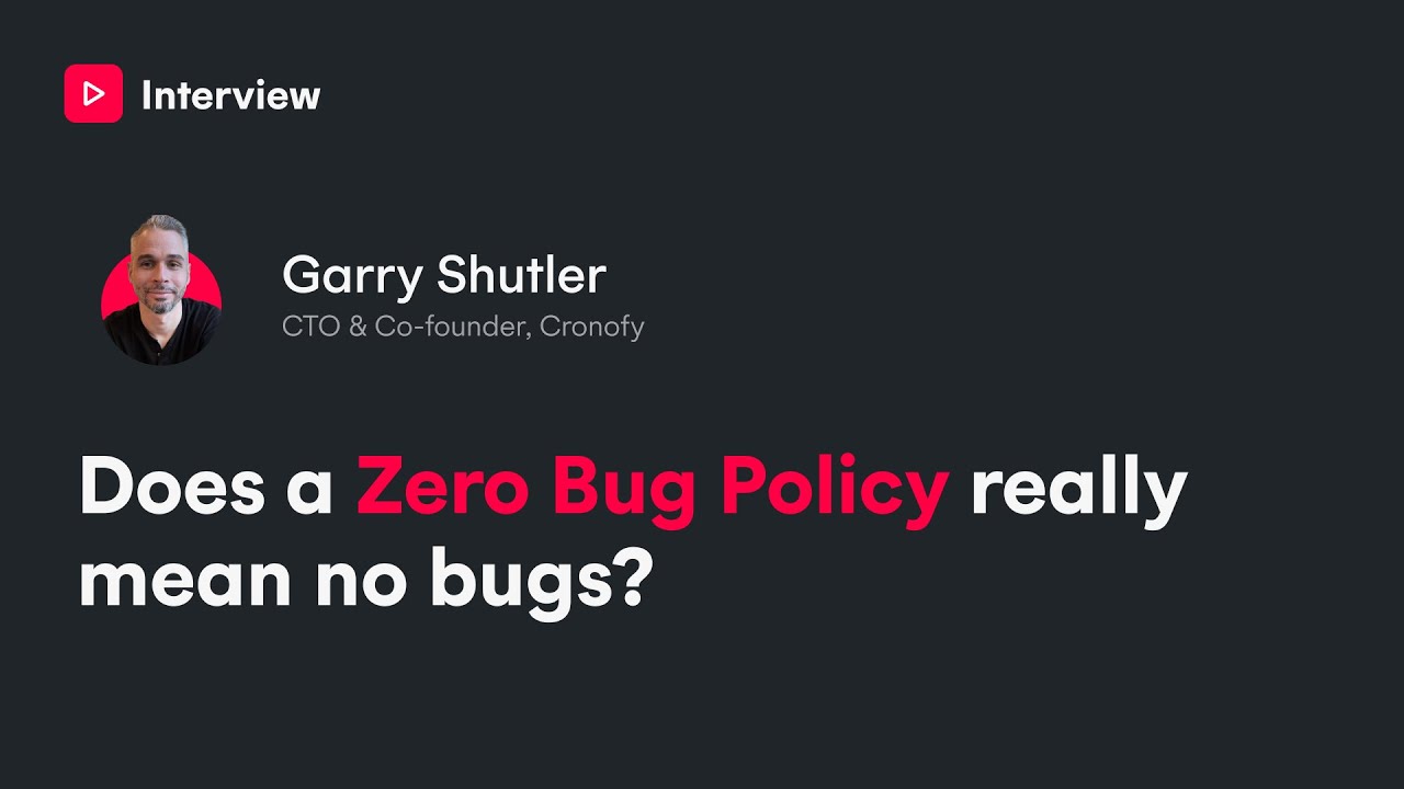 Zero Bug Policy - Interview with Garry Shutler CTO & Co-Founder of Cronofy - YouTube