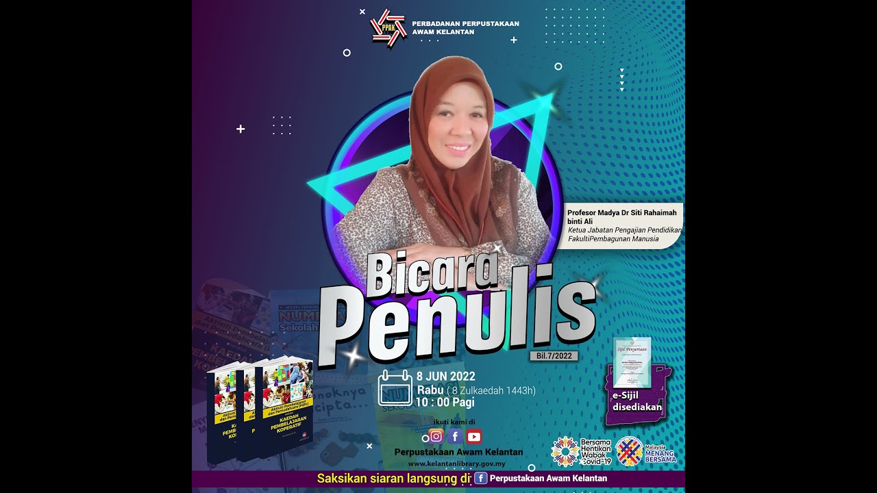 [FB LIVE] Bicara Penulis @PPAK : Profesor Madya Dr. Siti Rahaimah binti Ali - YouTube