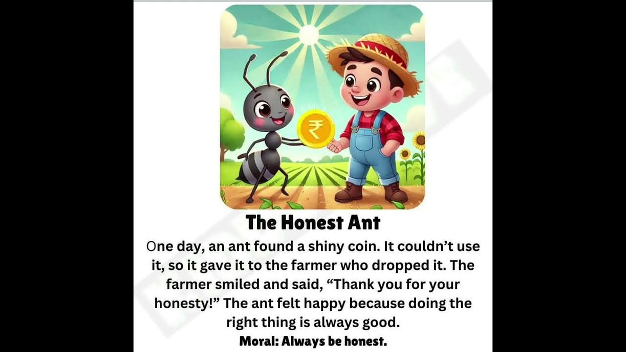 Short story The Honest Ant for English beginners and learning - YouTube