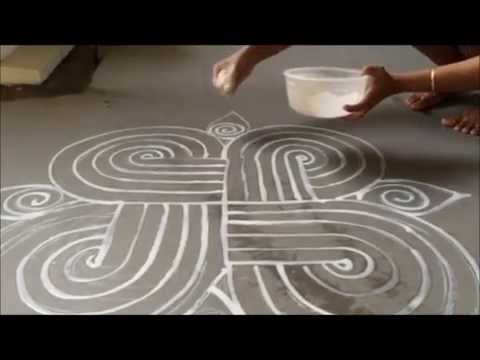Maakolam-Arisi maavu kolam design - YouTube