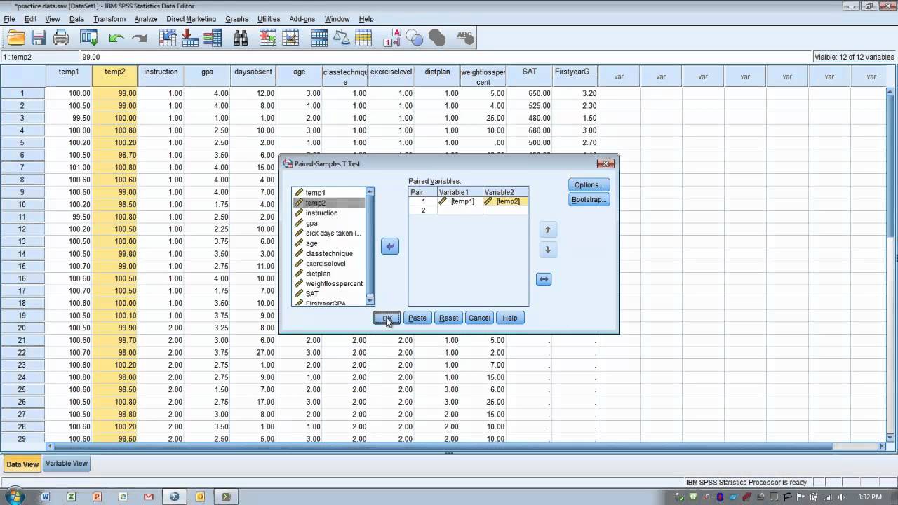 How to Use SPSS: Dependent or Paired Sample t Test - YouTube