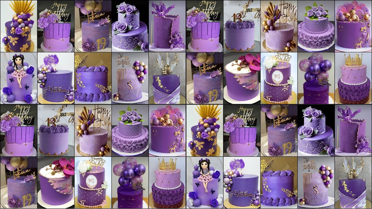 💜💃Beautiful Purple Colour Cake Design 2024/Purple Cake Design ...