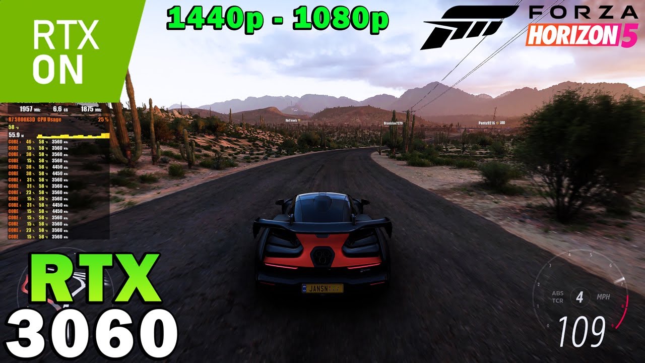 Forza Horizon 5 Ray Tracing | RTX 3060 | R7 5800X3D | 1440p & 1080p ...