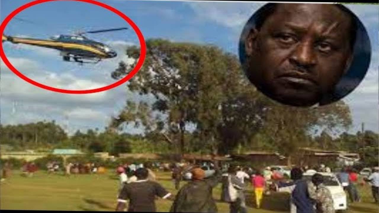 SEE HOW RAILA ODINGA CHOPPER ALMOST CRASHED WHILE LANDING KAKAMEGA ...
