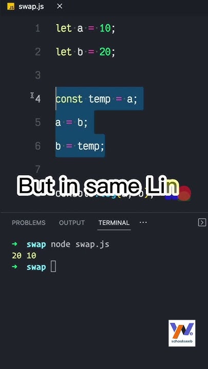 Swap Two Value In Javascript Shorts Viral Html Css Coding Views