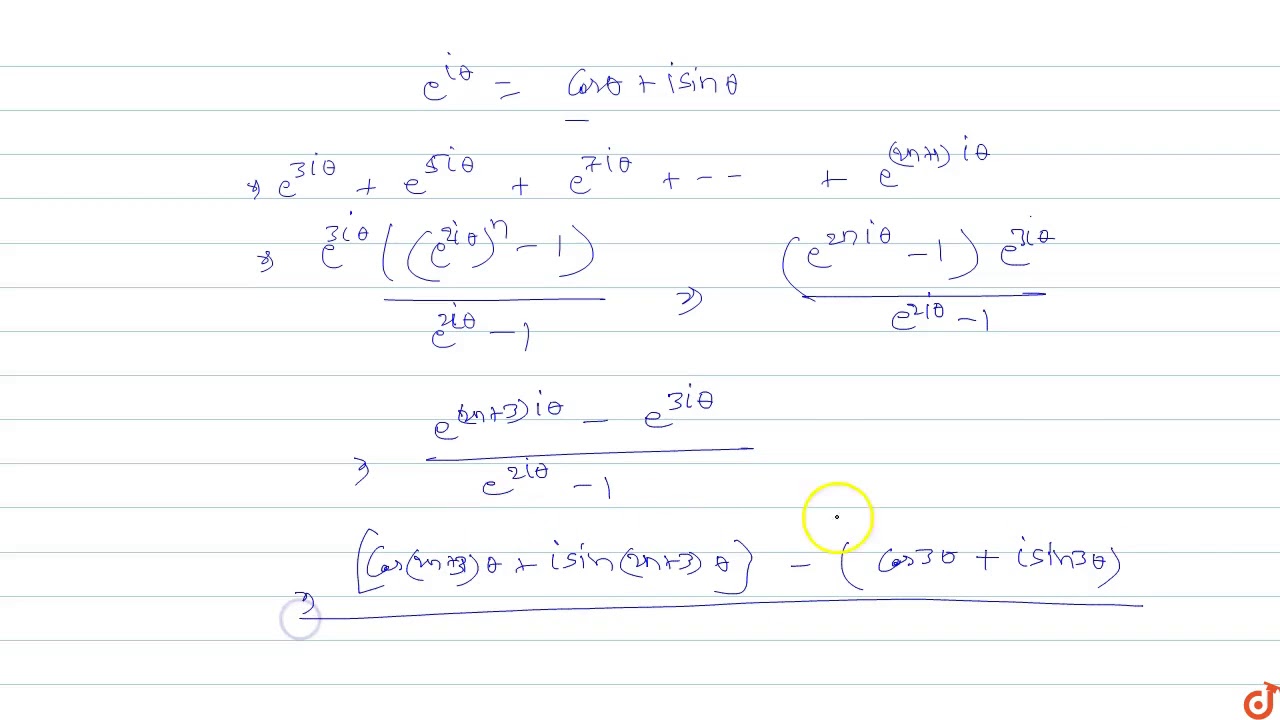 Sum to terms of the series `sintheta sin2theta + sin2thetasin3theta ...