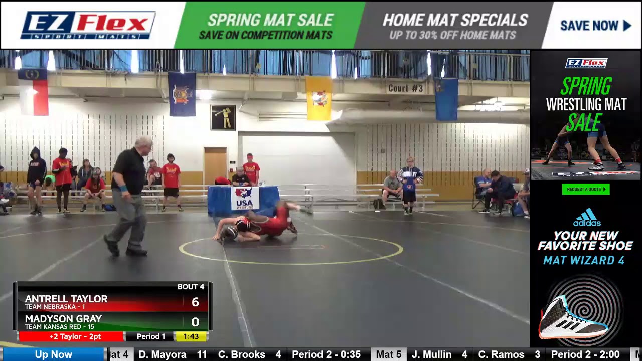 Mat 10 125 Antrell Taylor Team Nebraska Vs Madyson Gray Team Kansas Red ...