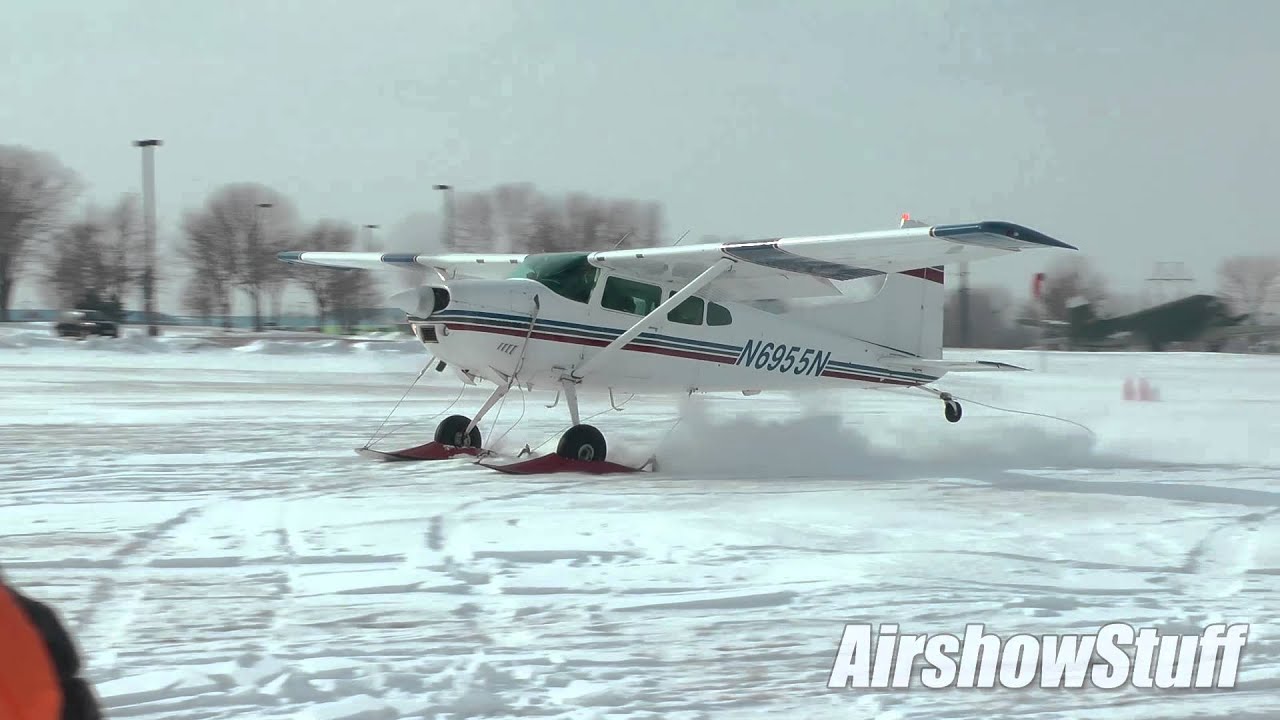 Cessna 185 Skiplane Takeoff - YouTube