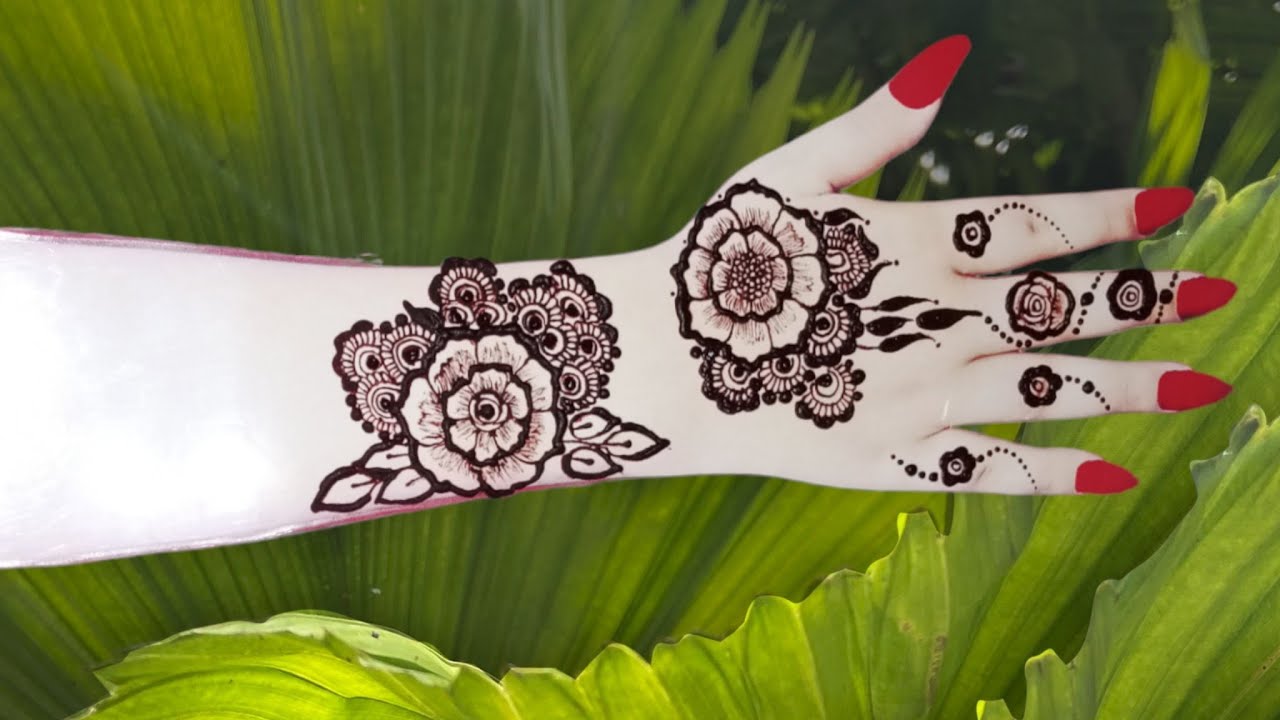 New latest flowers Mehndi Design|Beautiful stylish Mehndi for back hand ...
