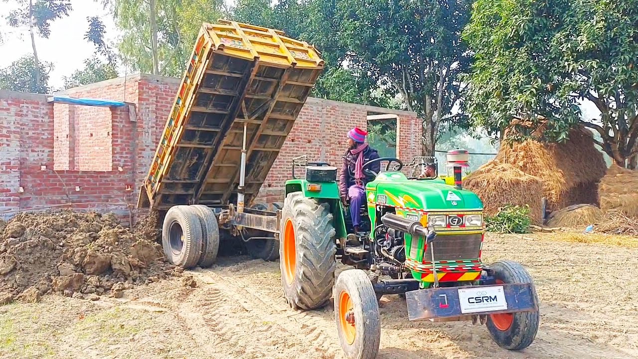 Eicher Tractor Soil Unloading Video Hydraulic Facilities Of Tractor ...