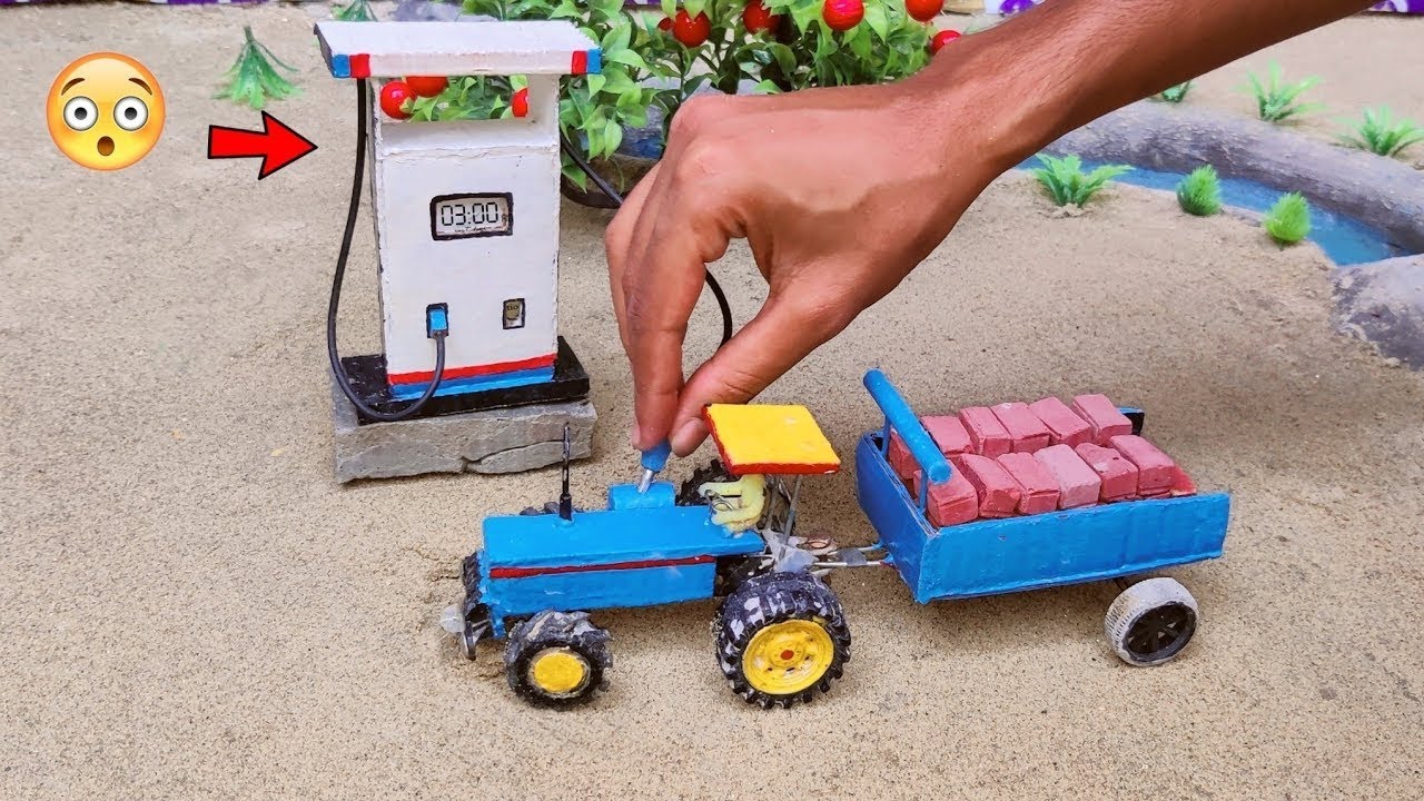 diy tractor mini petrol pump science project | @KeepVilla - YouTube