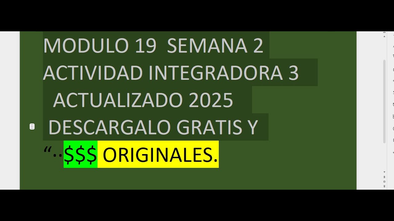 MÒDULO 19 SEMANA 2 ACTIVIDAD INTEGRADORA 3 - YouTube