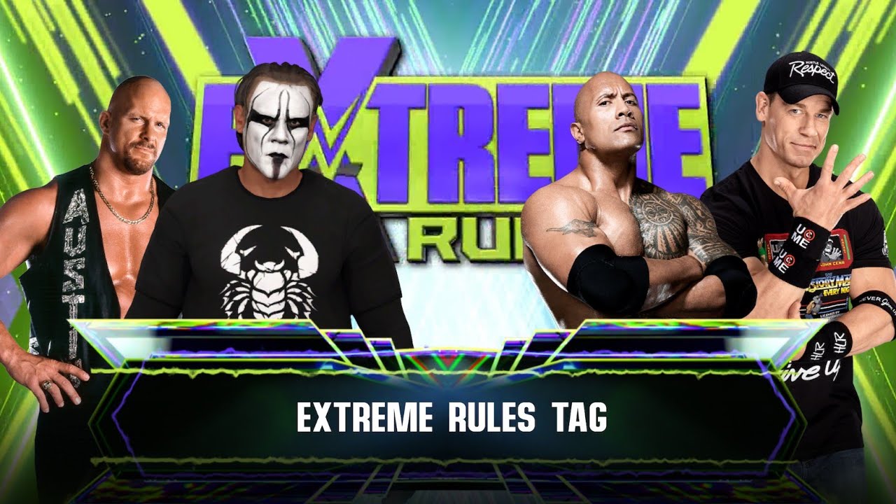 STEVE AUSTIN & STING VS THE ROCK & JOHN CENA - YouTube