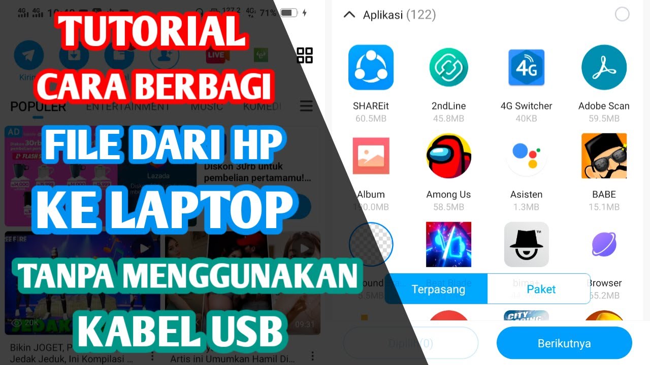 Tutorial cara berbagi file dari hp ke laptop atau laptop ke hp, tanpa menggunakan kabel usb ...